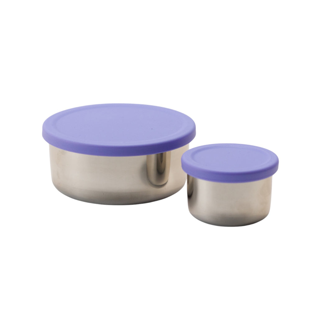 Nestling | Stainless Steel Lunchbox Dipper Set Purple – Mini Monkeys