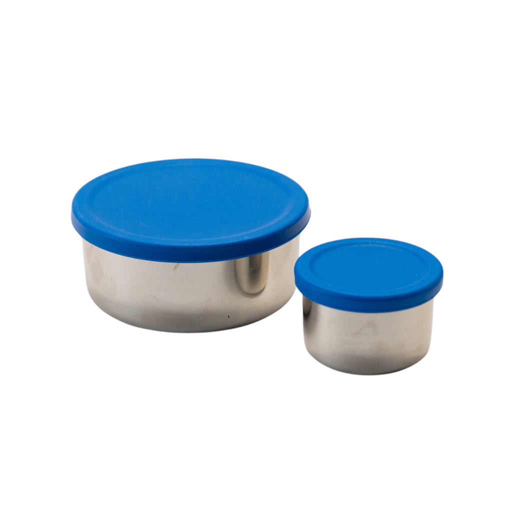 Nestling | Stainless Steel Lunchbox Dipper Set Royal Blue – Mini Monkeys